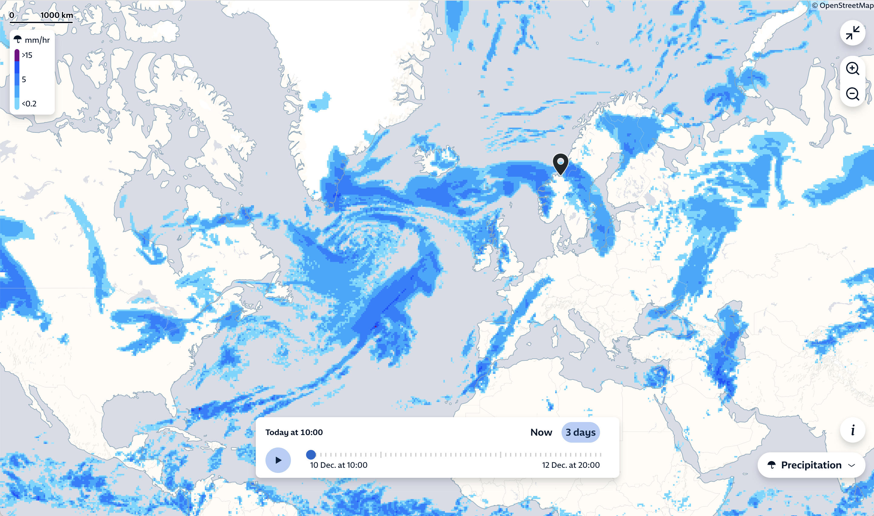 Global 3-day precipitation map – Yr help and information